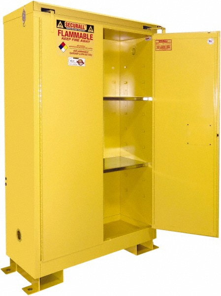 Securall Cabinets - Standard Cabinet: Self-Closing, 2 Shelves, Yellow ...