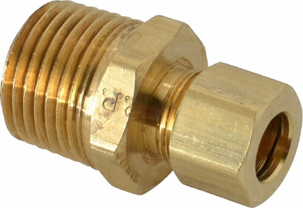 Parker - Compression Tube Connector: 1/2-14" Thread, Compression x MNPT ...