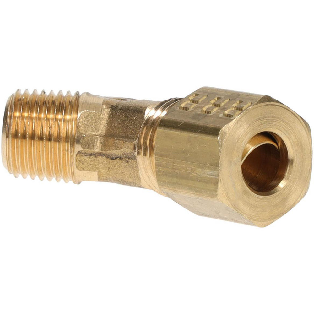 Parker - Compression Tube 45 Deg Male Elbow: 1/8-27, 1/4" Tube OD, Compression x MNPTF | MSC Direct
