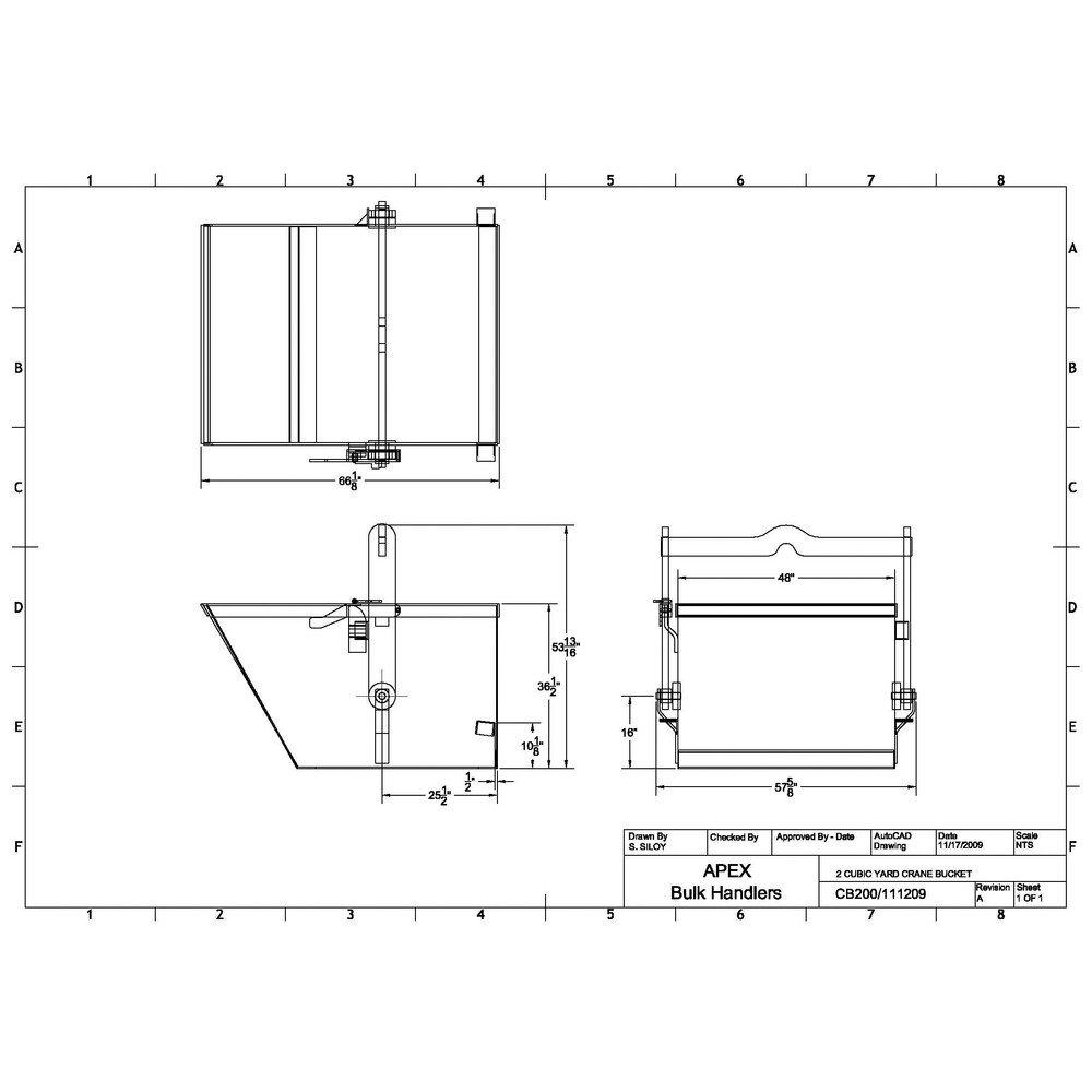 Apex Bulk Handlers - Mobile Tilt Hopper: 2 Cu. Yd., 8000.000 lb, 66. ...