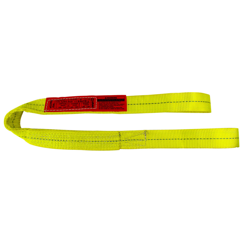 Lift-All - Flat Eye & Eye, Type 3 Web Sling: 2' Long, 2" Wide, 6400 lb ...