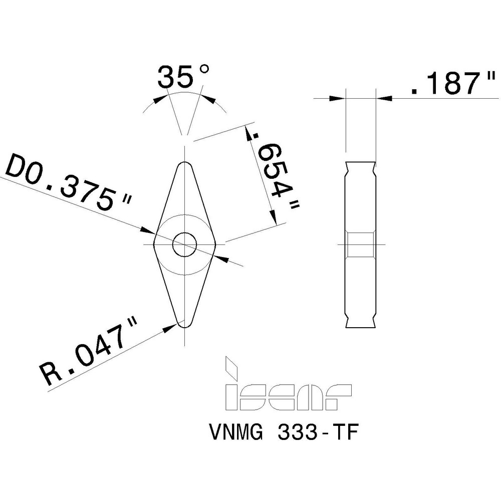 Iscar - Turning Inserts: Insert Style: VNMG; ANSI Size Code: 333; ISO ...