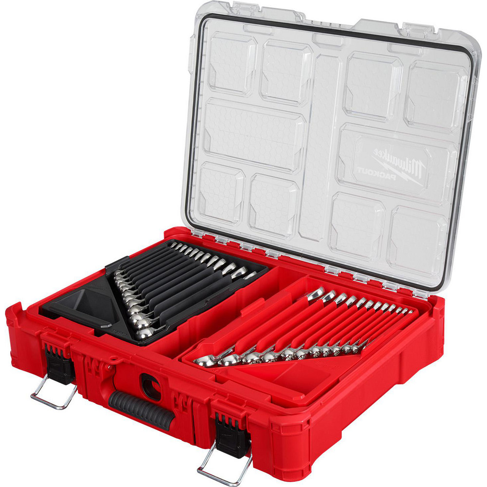 Milwaukee Tool - Combination Wrench Set: 30 Pc, 1/4 in - 1 in 8 mm - 22 mm Wrench, Inch & Metric ...