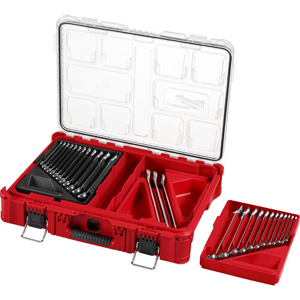 Milwaukee Tool - Combination Wrench Set: 30 Pc, 1/4 in - 1 in 8 mm - 22 mm Wrench, Inch & Metric ...