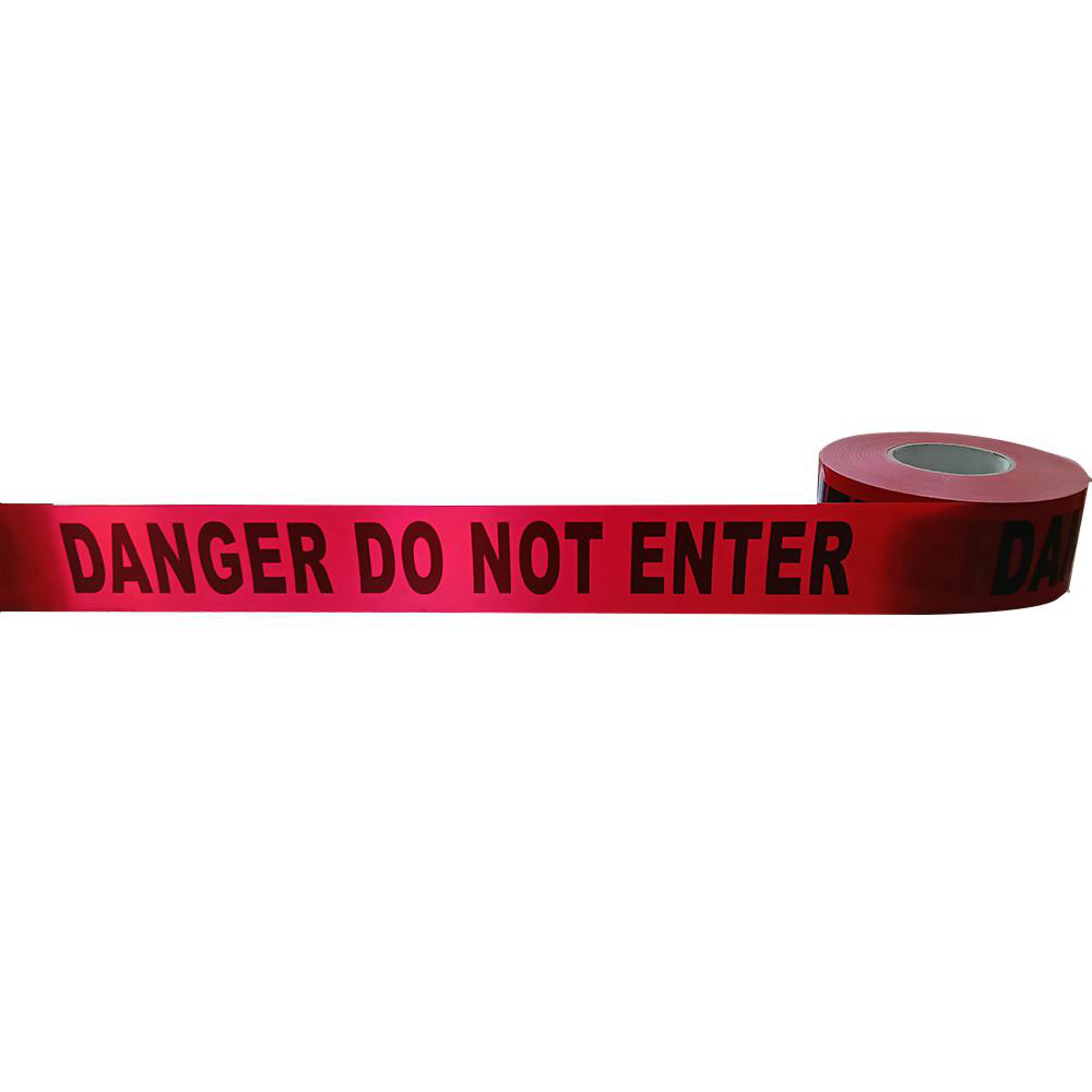 PRO-SAFE - Barricade Tape: Black & Red, Message:" DANGER - DO NOT ENTER", 3" Width, 1000.00 ...