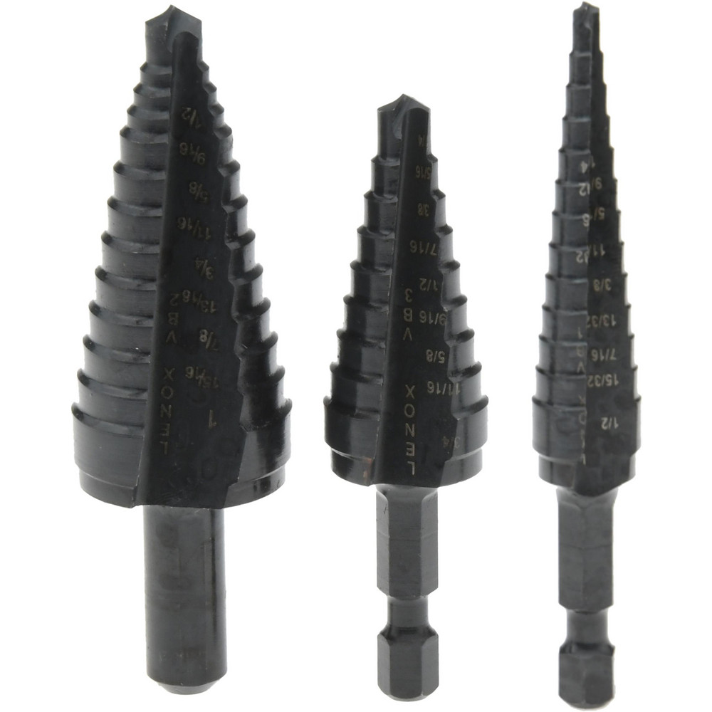 Lenox - Drill Bit Set: Step Drill Bits, 3 Pc, 1" Drill Bit Size, High ...