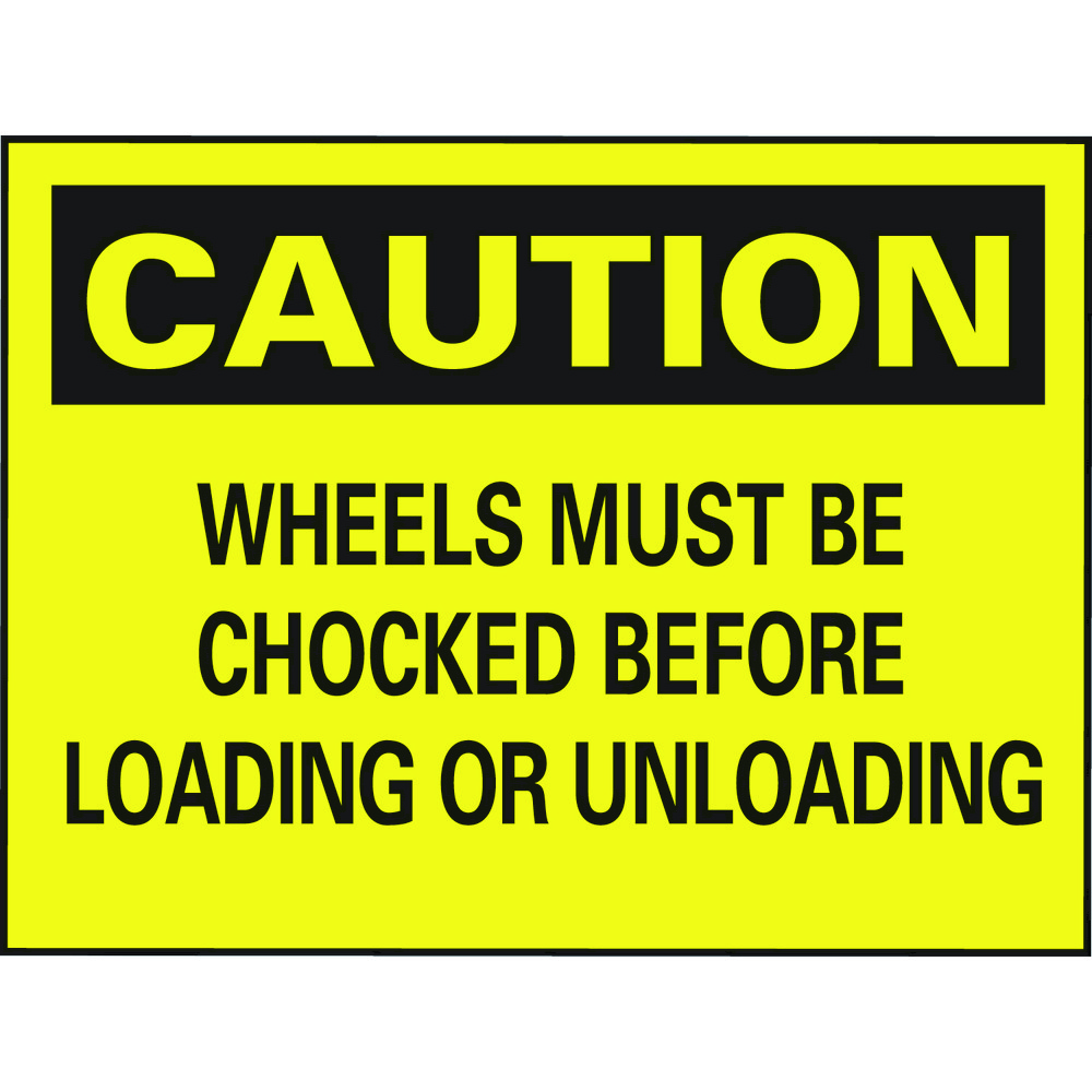 AccuformNMC - Accident Prevention Sign: Rectangle, CAUTION, WHEELS MUST ...