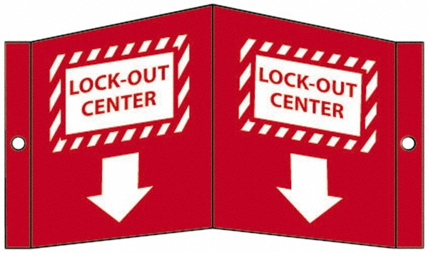 AccuformNMC - Accident Prevention Sign: Rectangle, LOCK-OUT CENTER ...