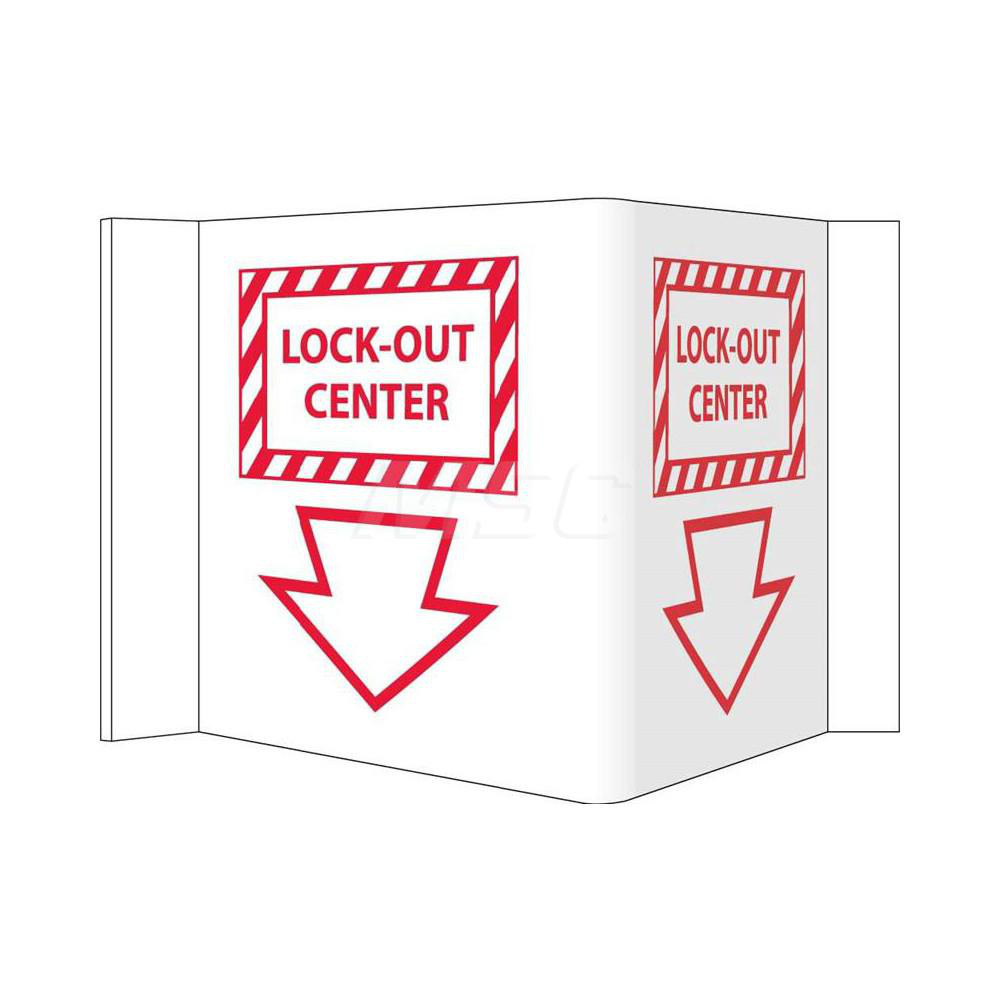 AccuformNMC - Accident Prevention Sign: Rectangle, LOCK-OUT CENTER ...