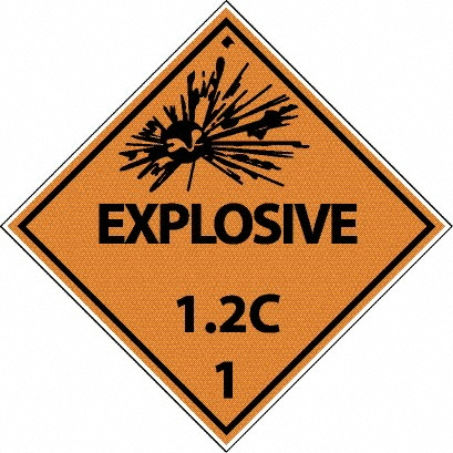 AccuformNMC - 25 Qty 1 Pack Explosive 1.2C DOT Shipping Label | MSC Direct