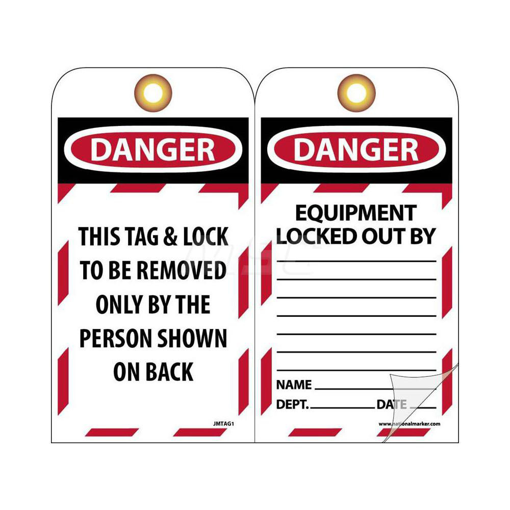 AccuformNMC - Lockout Tag: Rectangle, 4" High, 7-3/8" Wide, Self ...