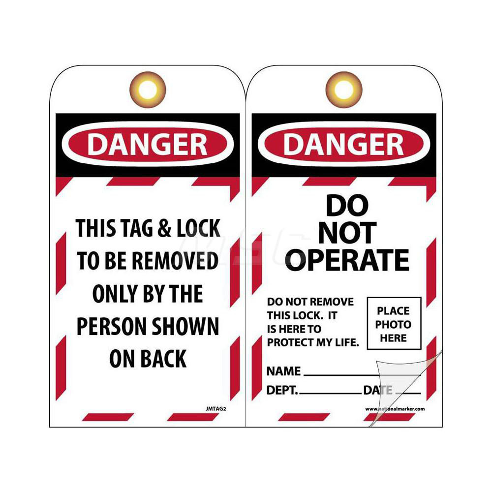 AccuformNMC - Lockout Tag: Rectangle, 4" High, 7-3/8" Wide, Self ...