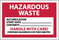 AccuformNMC - Hazardous Material Label: "Hazardous Waste - Accumulation ...