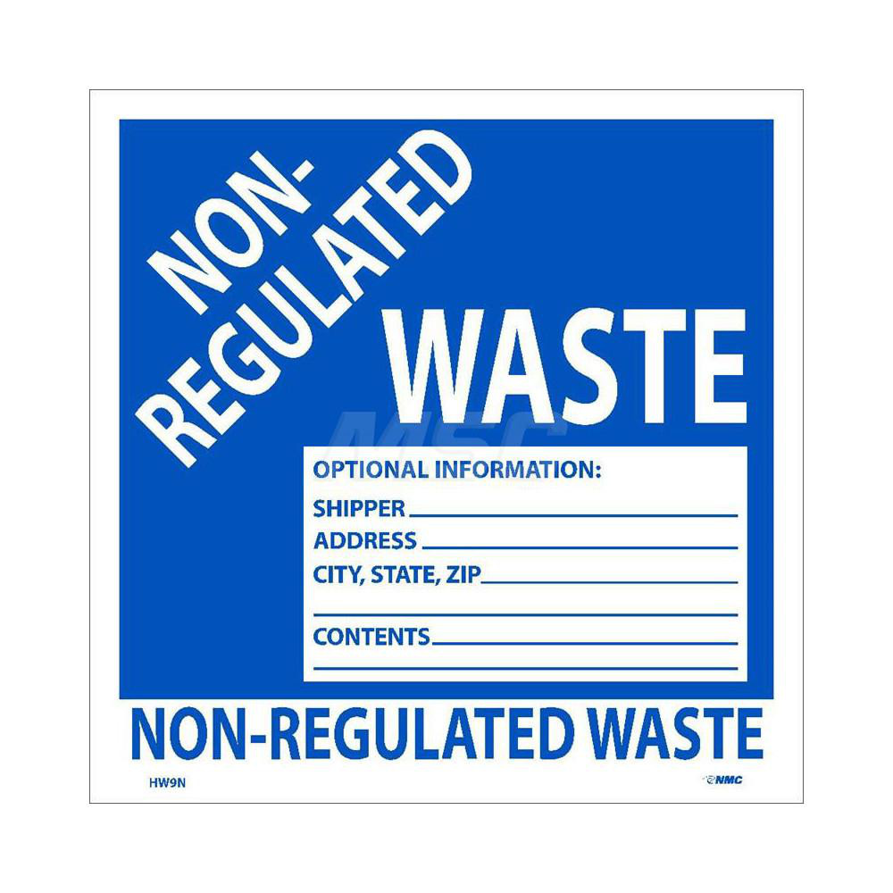 AccuformNMC - Hazardous Material Label: "Non-Regulated Waste Optional ...