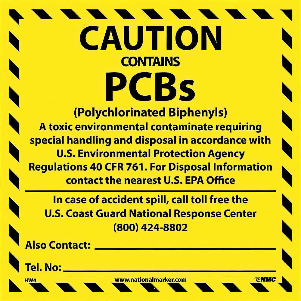 AccuformNMC - Hazardous Material Label: "Caution - Contains PCBs ...
