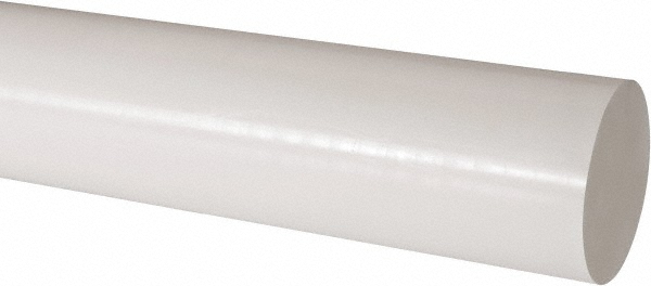 Made in USA - Plastic Rod: Acetal, 4' Long, 3" Dia, Natural | MSC Direct