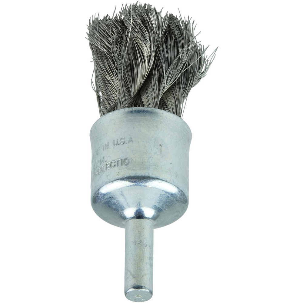 Weiler - End Brush: 1/2" Dia, Stainless Steel, Knotted Wire | MSC Direct
