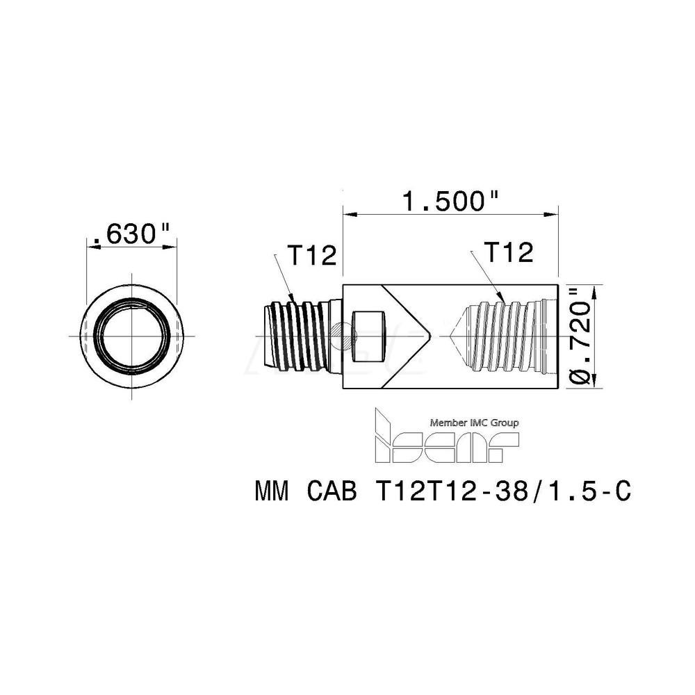 Iscar - T12 Connection to Tip, T12 Connection to Shank, Milling Tip ...