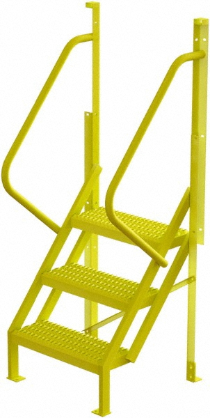 TRI-ARC - Steel 50 deg Incline Rolling Ladder: 30" Platform, 3 Step ...