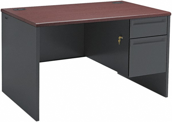 Hon - Steel-Reinforced High-Pressure Laminate/Metal Right Pedestal Desk ...