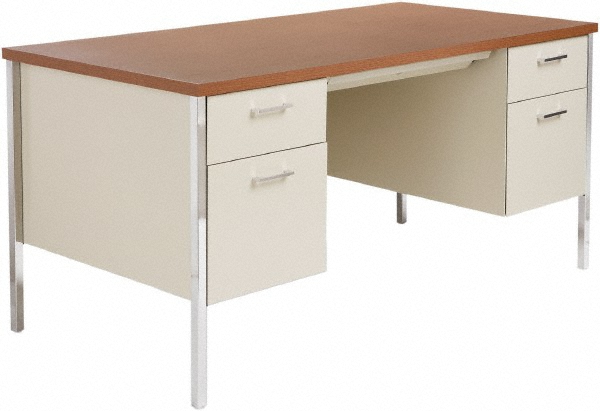 ALERA - Desk: Woodgrain Laminate & Steel, Cherry | MSC Direct