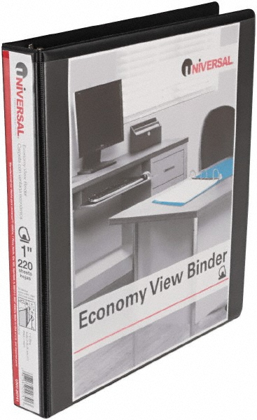 UNIVERSAL - 3 Ring View Binder: Black | MSC Direct
