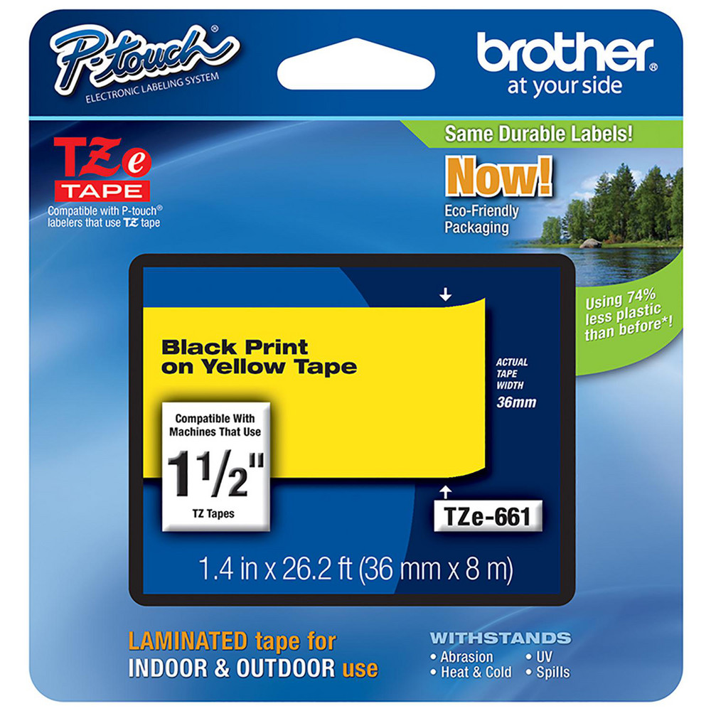 Brother - 1-1/2 BLACK ON YELLOW BROTHER PRINT CARTRIDGE | MSC Direct