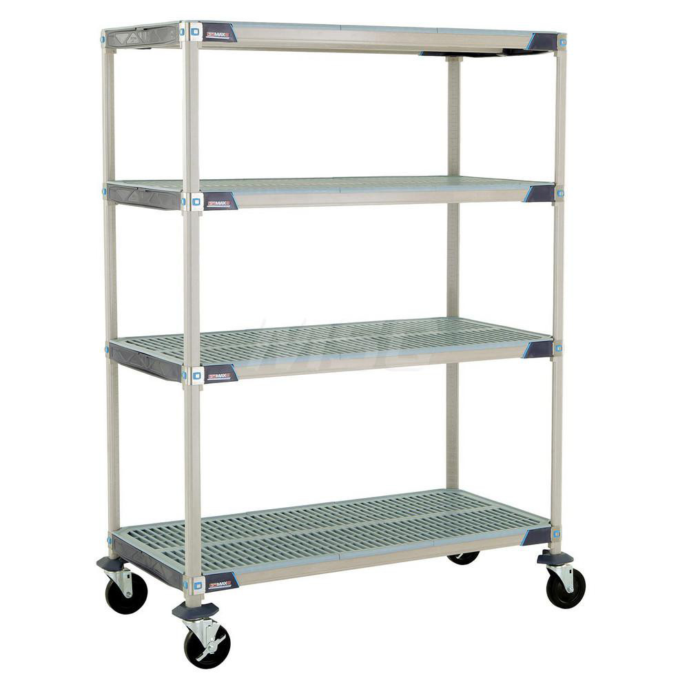 Metro - Utility Cart: 67-5/16" OAH, Polymer & 304 Stainless Steel, Blue ...