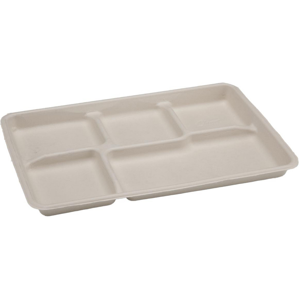 AbilityOne - 12.5X8.5 TAN 500/PK 5 COMPARTMENT MESS TRAY | MSC Direct