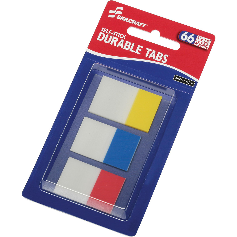 AbilityOne - 1" ASS COLOR 3/PK DURABLE SELF STICK TAB | MSC Direct