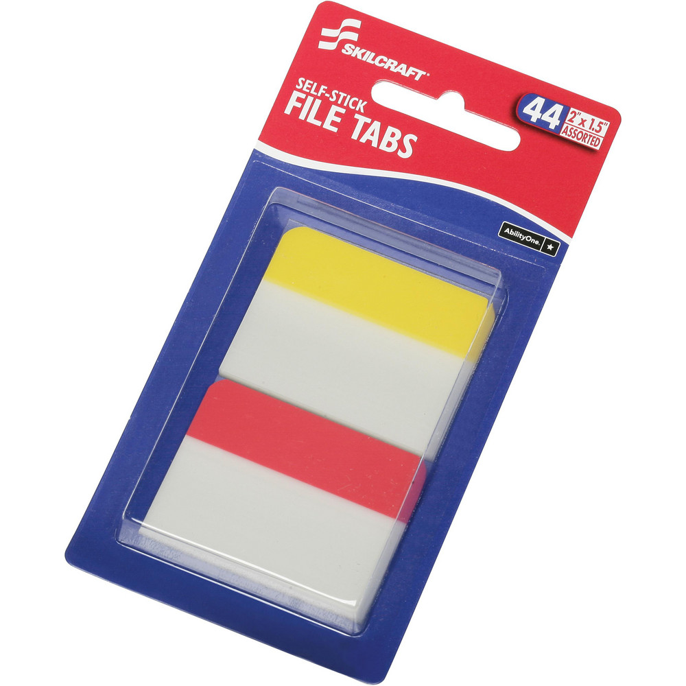 AbilityOne - 2" RED/YLW 2/PK RESPOS SELF STICK TAB | MSC Direct