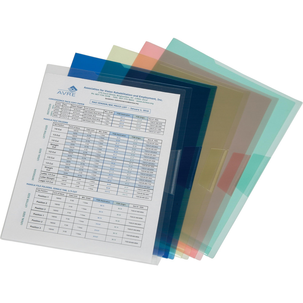 AbilityOne - Document Protectors; 11-3/4X9-1/4 5/PK PROJECT JACKET ...