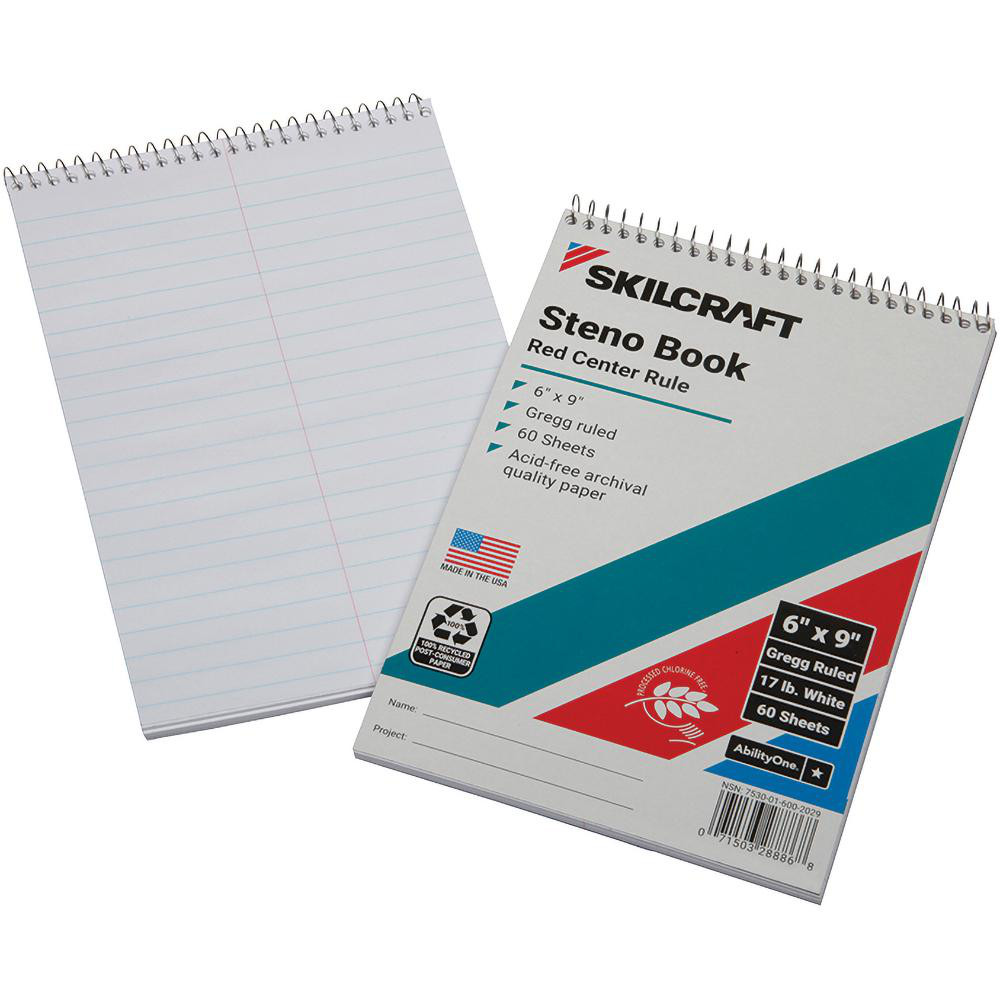 AbilityOne - 6X9 60SHT WHT 6/PK GREG RULE STENOGRAPH BOOK | MSC Direct
