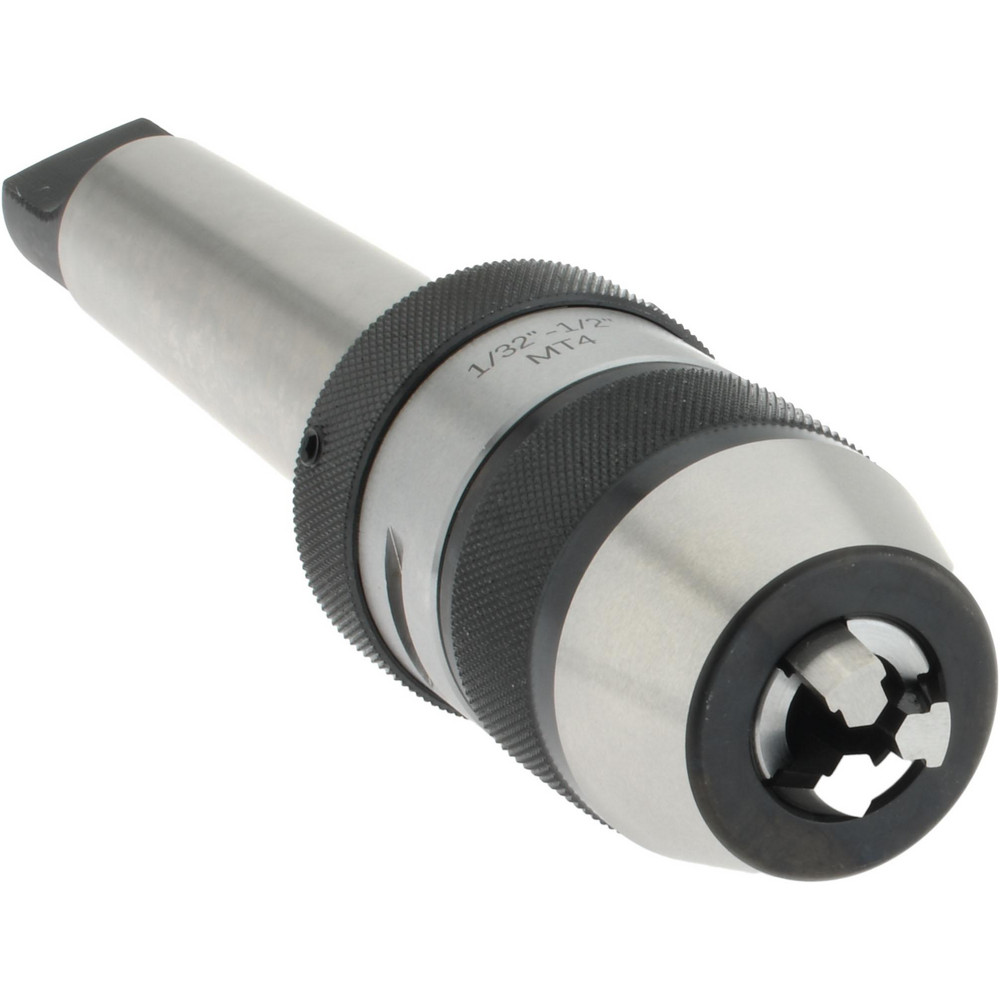 Accupro - Drill Chuck: 1/32 to 1/2" Capacity, Integral Shank Mount, 4MT ...