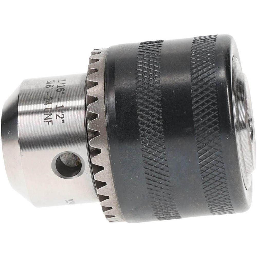 Accupro - Drill Chuck: 3/64 to 1/2" Capacity, Threaded Mount, 3/8-24 in ...