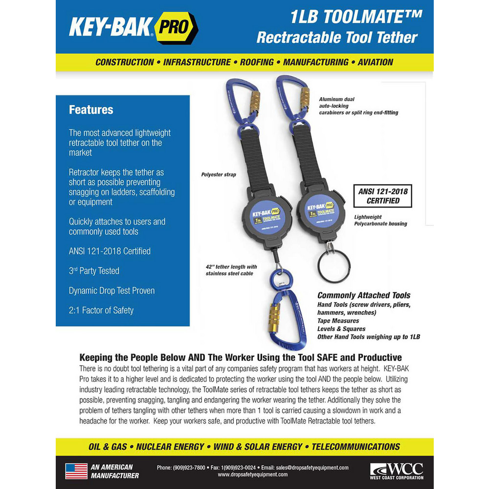 Key-Bak Pro - Tool Holding Accessories: Load Capacity: 1; For Use With ...