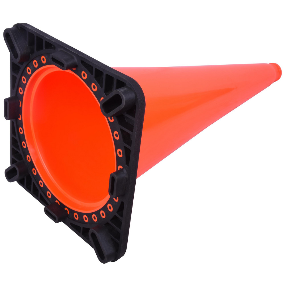 PRO-SAFE - Cone with Base: Polyvinylchloride, 28" OAH, Orange | MSC Direct