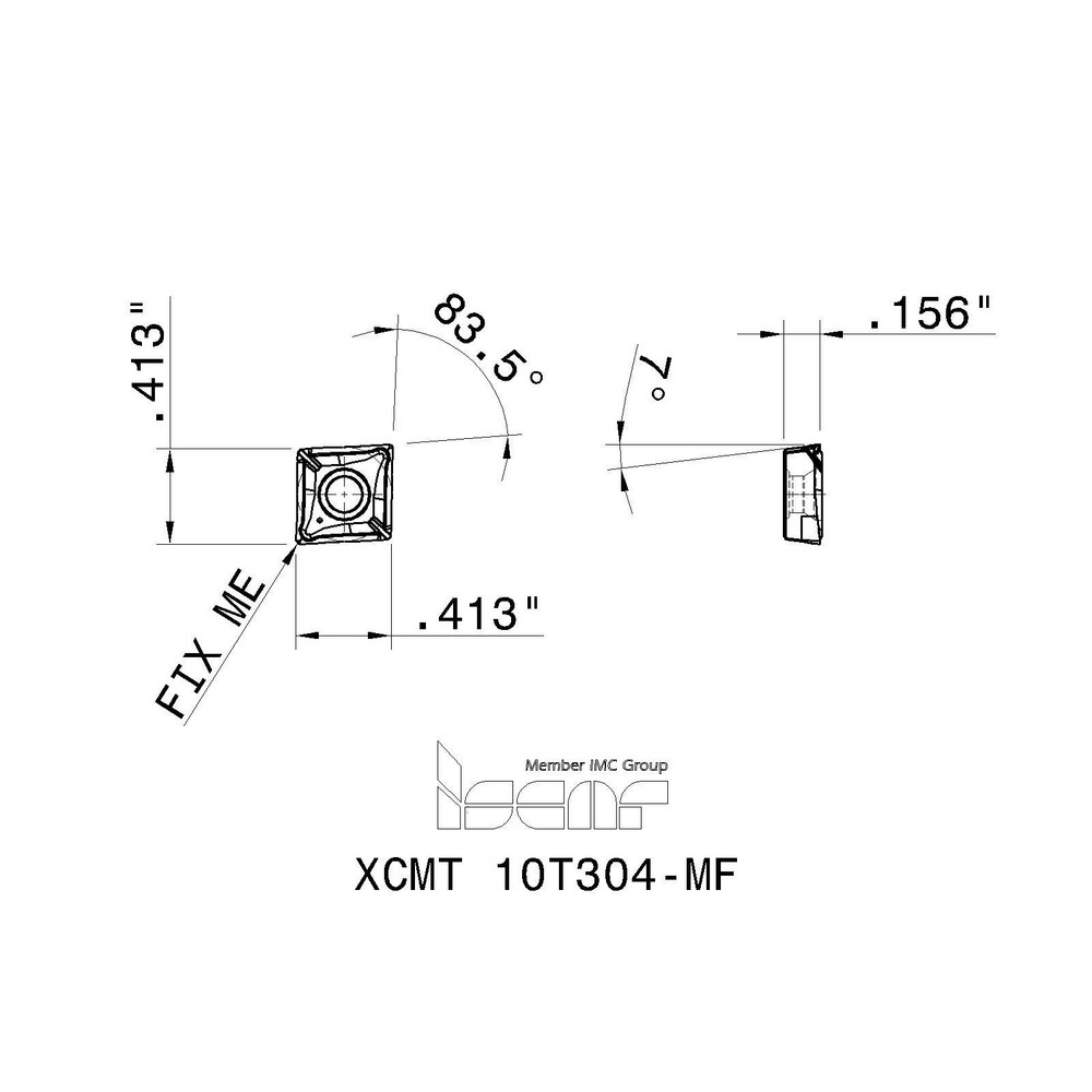 Iscar - Turning Insert: XCMT 10T304-MF IC908 | MSC Direct