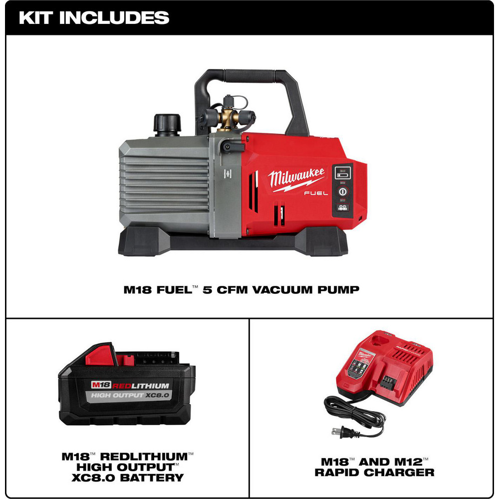 Milwaukee Tool - Rotary Vane Vacuum Pumps: Compressor Type: Vacuum Pump ...