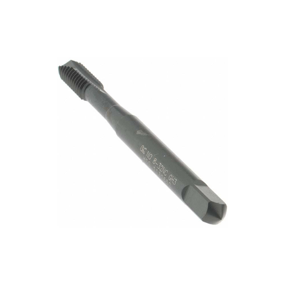 OSG - Spiral Point Tap: #8-32 UNC, 2 Flutes, Bottoming Chamfer, 2B ...