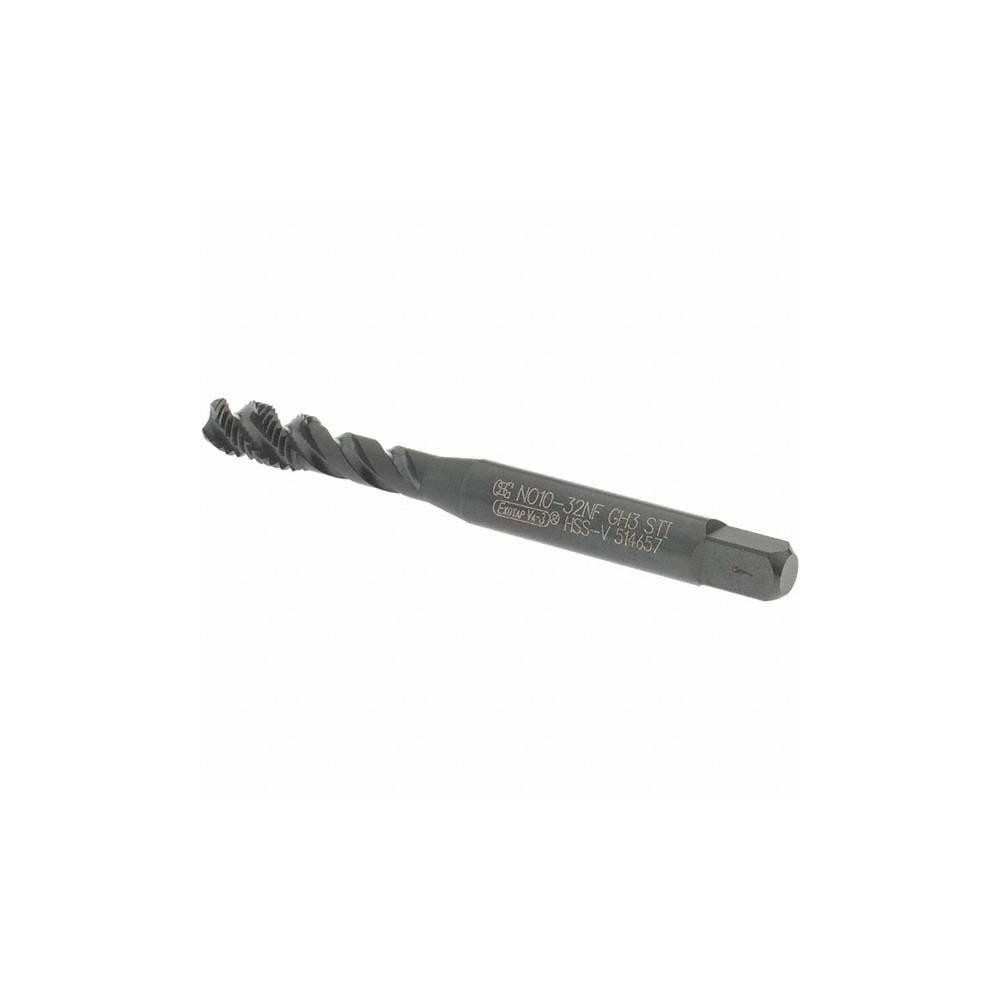 OSG - #10-32 UNF, 3 Flute, 45° Helix, Modified Bottoming Chamfer, Oxide Finish, Vanadium High ...