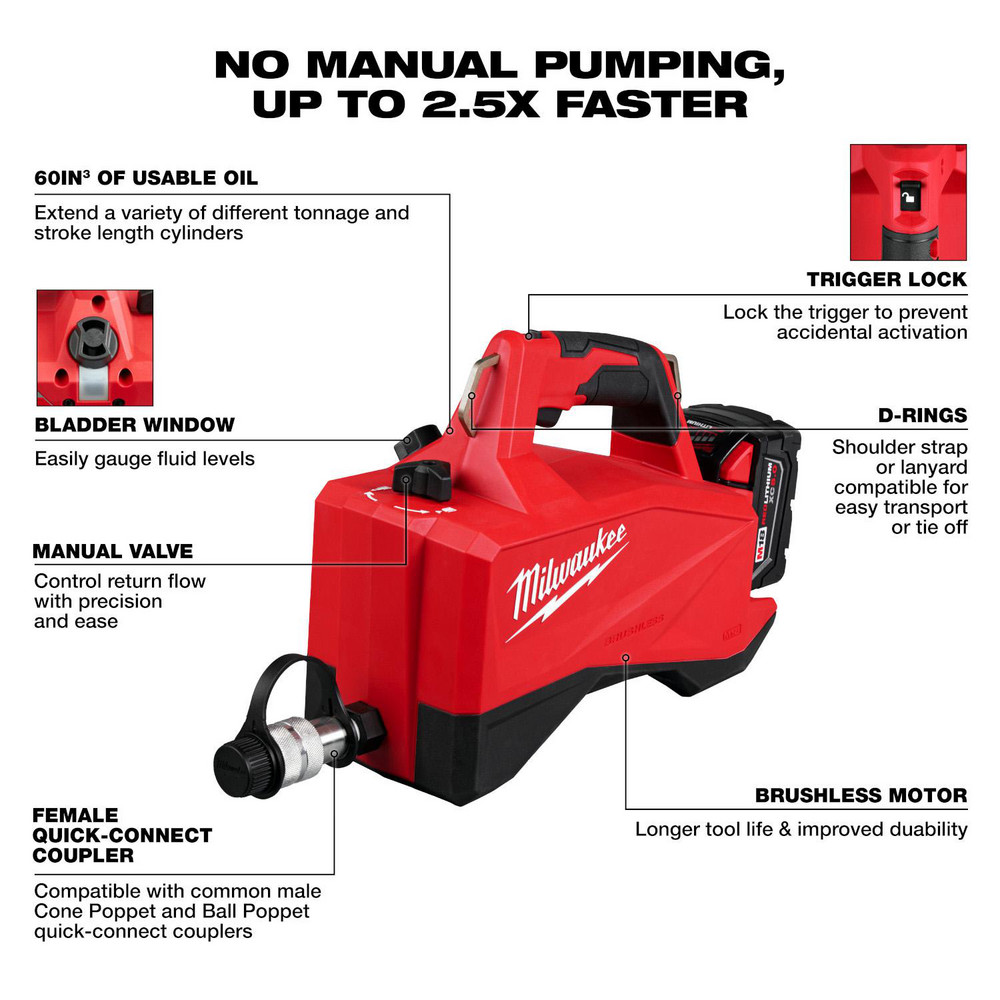 Milwaukee Tool - Power Hydraulic Pumps & Jacks: Type: Hydraulic Pump ...
