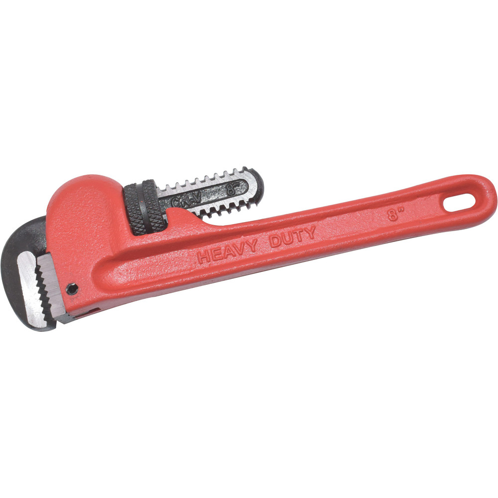 PRO-SOURCE - Straight Pipe Wrench: 1" Max, 8" OAL, Cast Iron | MSC Direct