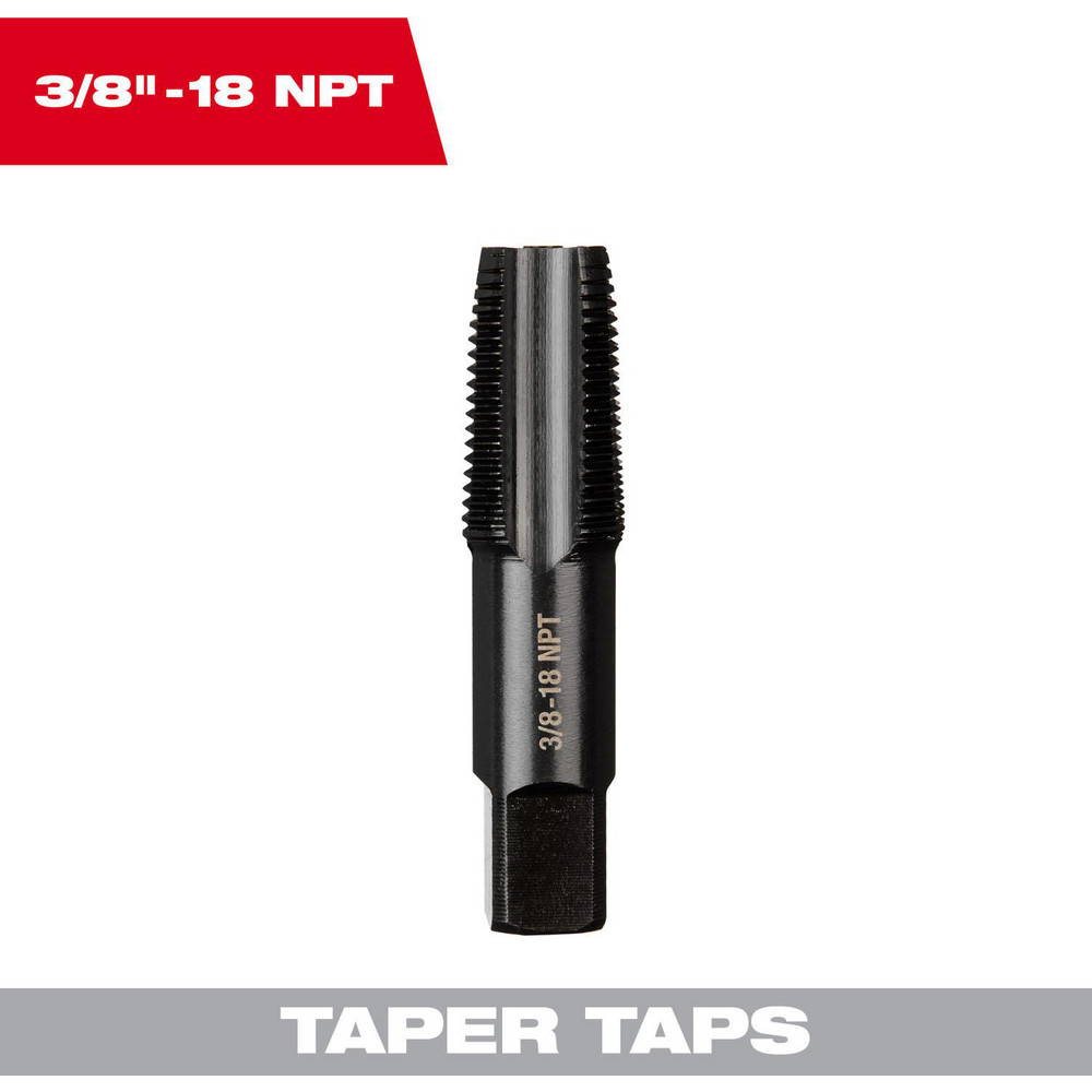 Milwaukee Tool - Straight Flute Tap: 3/8-18 NPT, 4 Flute, Taper Chamfer ...