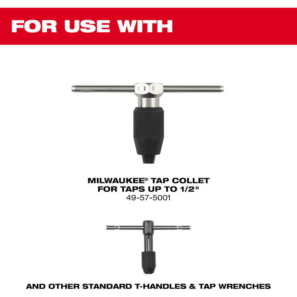 Milwaukee Tool - Straight Flute Tap: 3/8-18 NPT, 4 Flute, Taper Chamfer ...