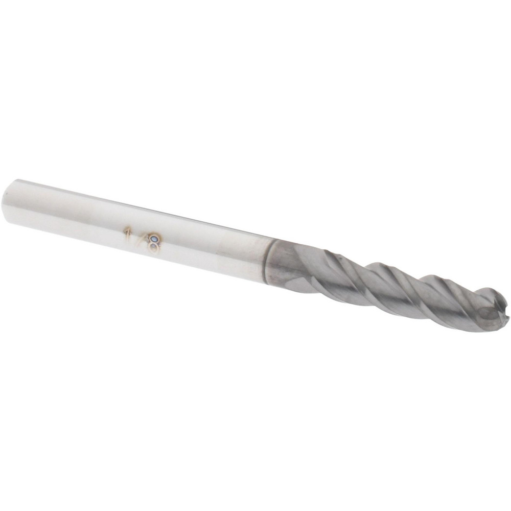 Accupro - Ball End Mill: 1/8" Dia, 1/2" LOC, 3 Flute, Solid Carbide | MSC Direct