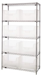 Quantum Storage - 8 Bin Giant Stack Container with Wire Shelving | MSC Direct