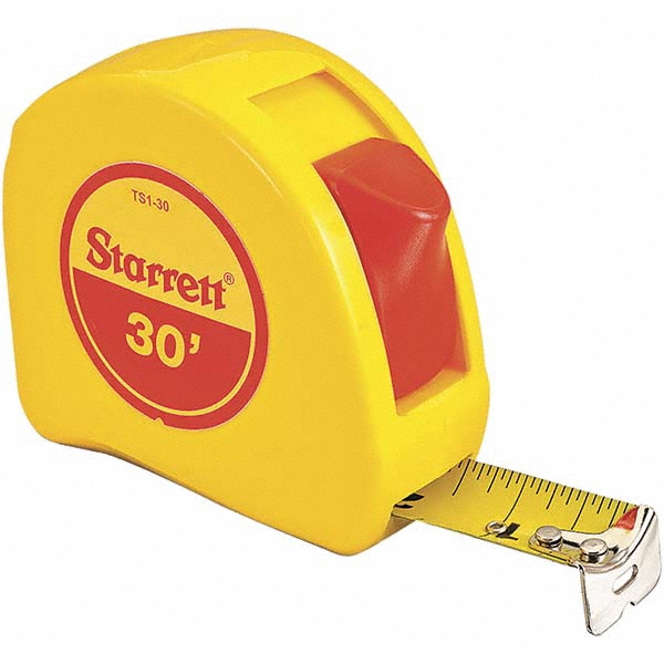 Starrett - 30' x 1" Yellow Blade Tape Measure - 64687700 - MSC ...
