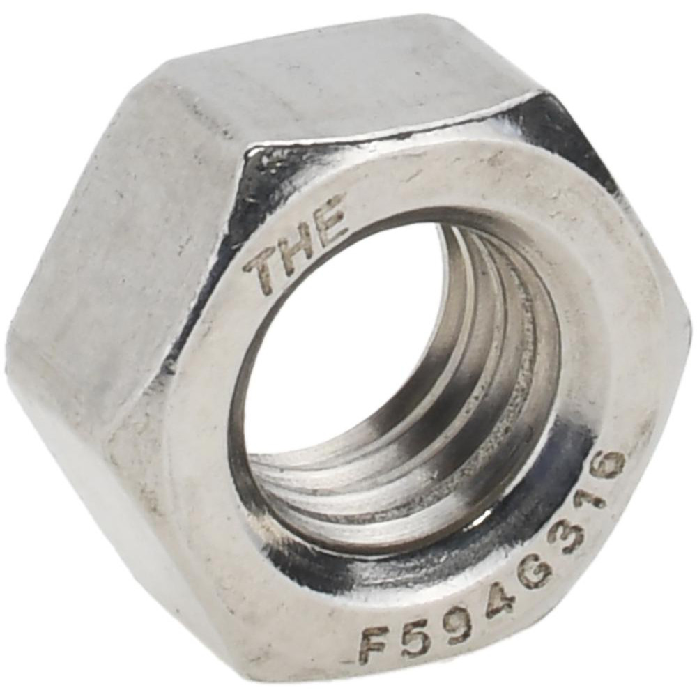 Value Collection - Hex Nut: 7/16-14, Grade 316 Stainless Steel, Bright ...