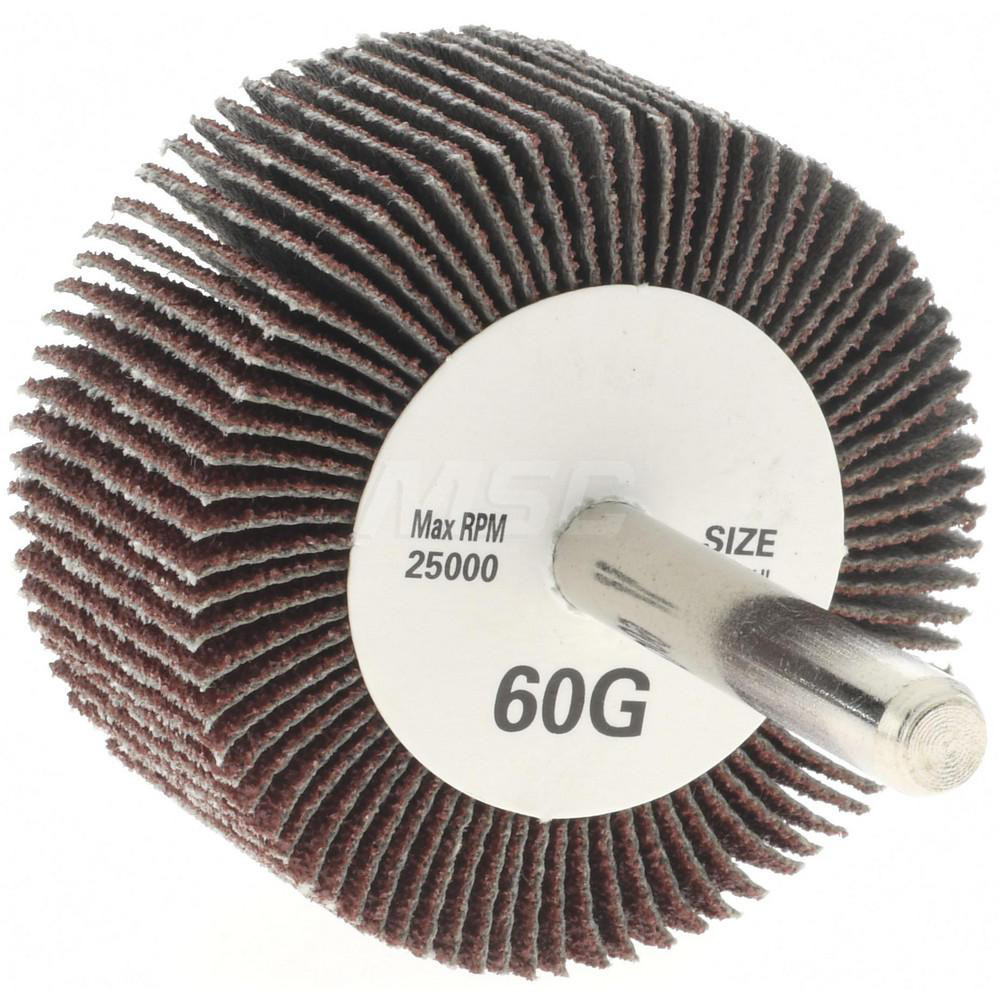Value Collection - Mounted Flap Wheel: 2" Dia, 1" Face Width, 60 Grit ...